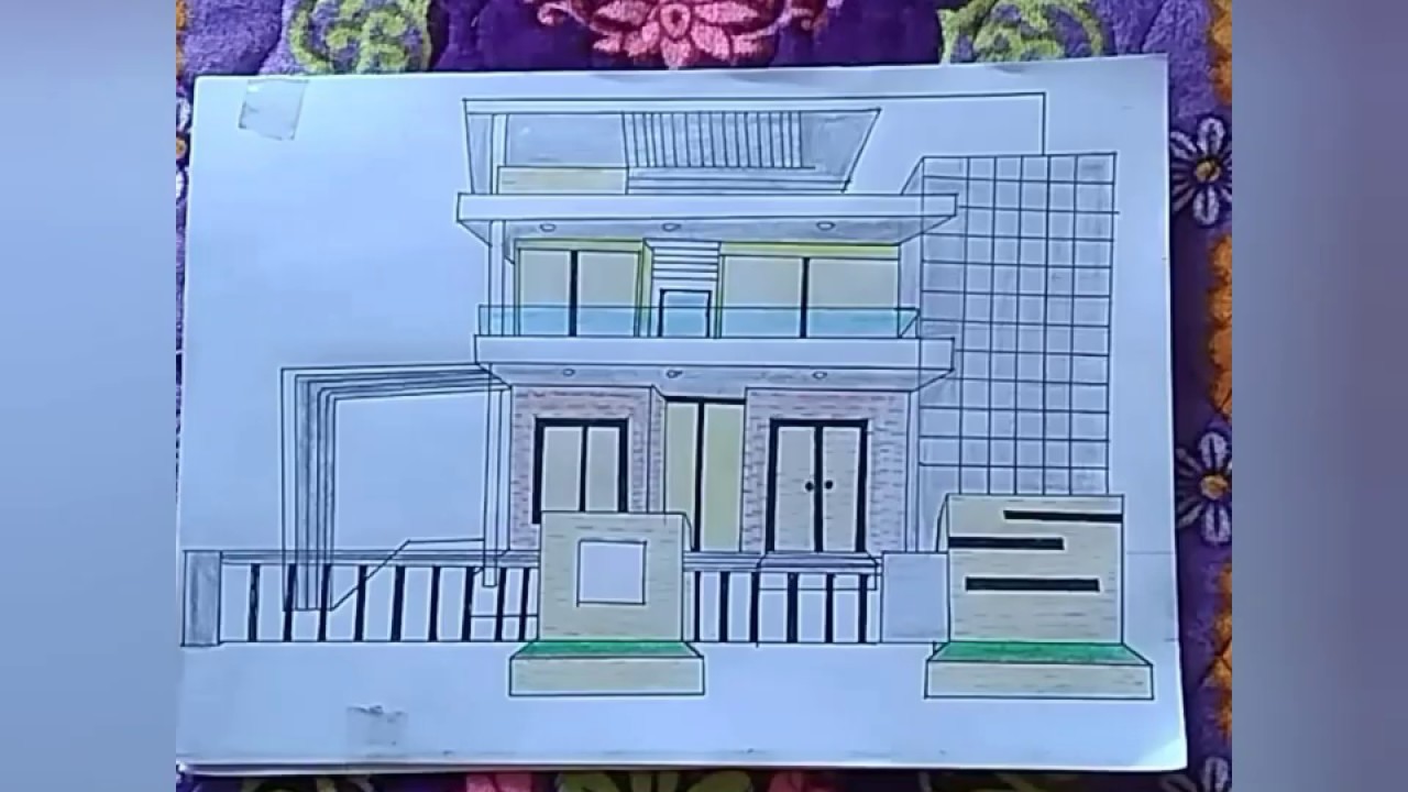 How to draw a House in one point perspective step by step - YouTube