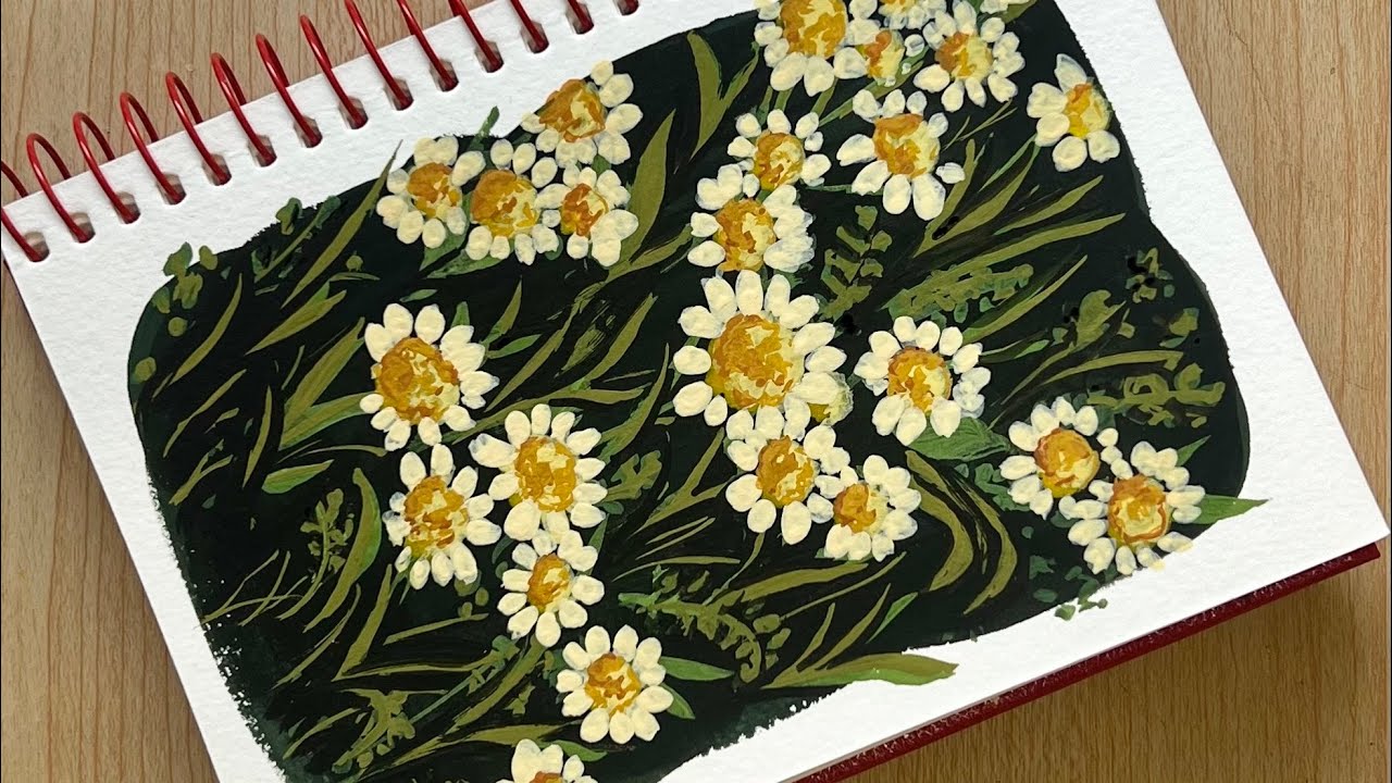 How to Paint Yellow Daisy Flower / Step by Step Painting Tutorial ...