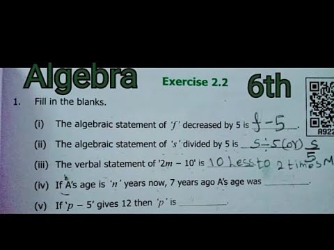 6th standard maths algebra exercise2.2 chapter2 term1 - YouTube