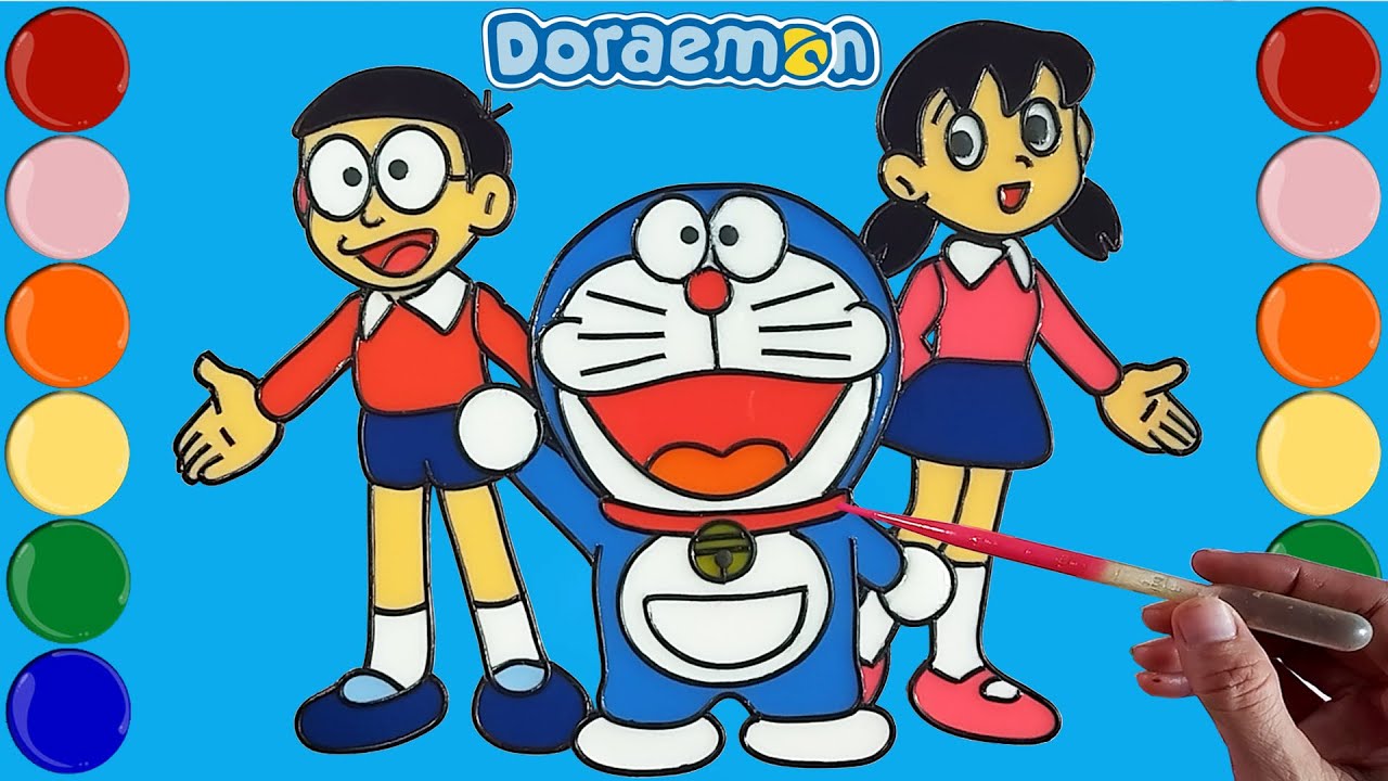 Coloring Doreamon, Nobita, Xuka With Jelly | Doremon bằng thạch | Jelly ...