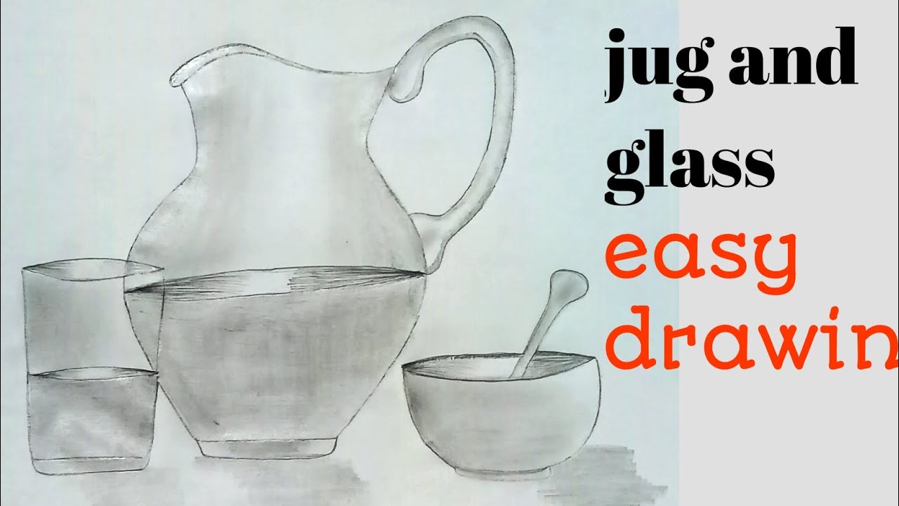 how to draw a jug and glass 🍷|| in shading || #art #drawing #jug #glass ...