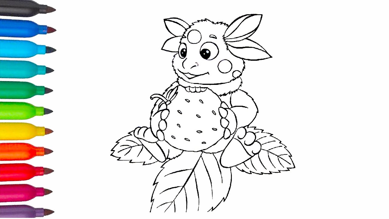 Luntik purple animal from the Moon strawberry | Coloring | Лунтик ...