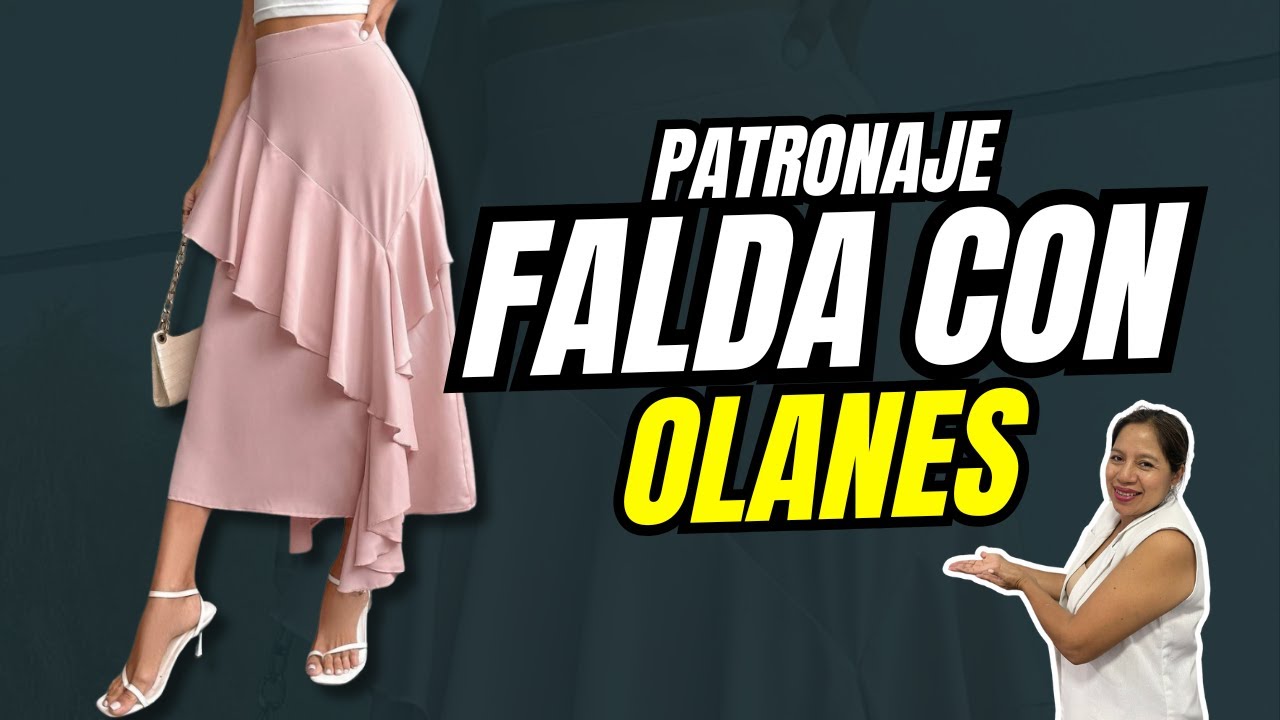 Como hacer una FALDA con OLANES Paso a Paso ️ | Aprende Patronaje como ...