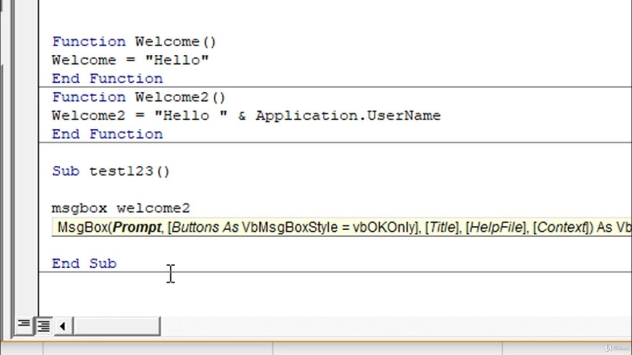 Calling a custom function in VBA instead in cell - YouTube