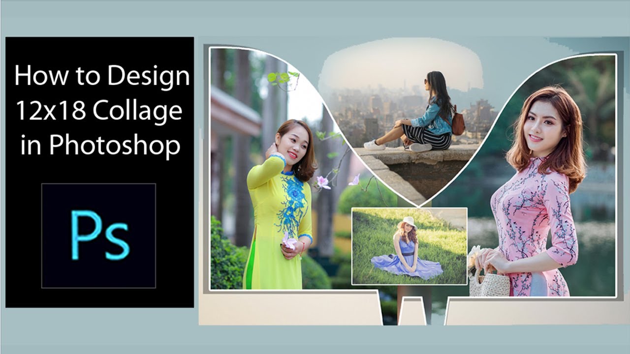 How to Design a 12x18 Collage in Photoshop Hindi | How to Design 12x18 ...