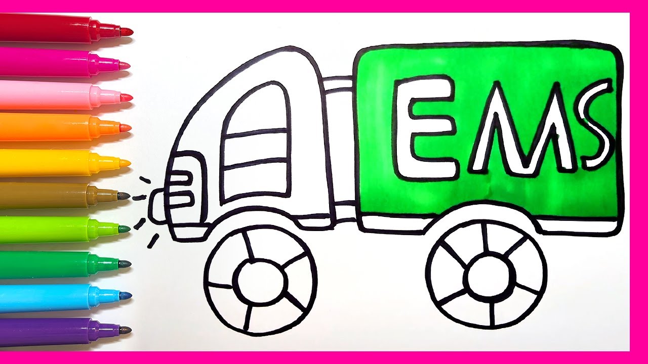 320.🛒Express truck drawing and coloring#drawing #drawingforkids # ...