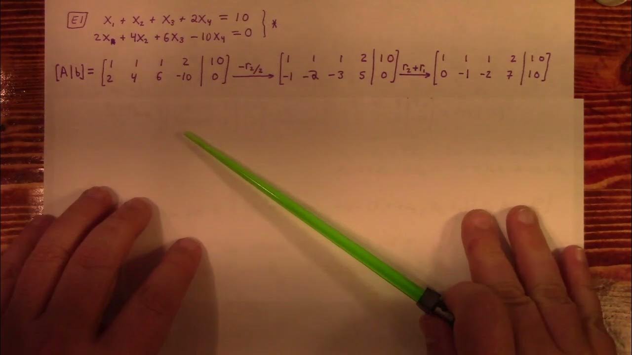 Applied Linear: linear systems and the row reduction technique (Gauss-Jordan elimination) 1-17 ...