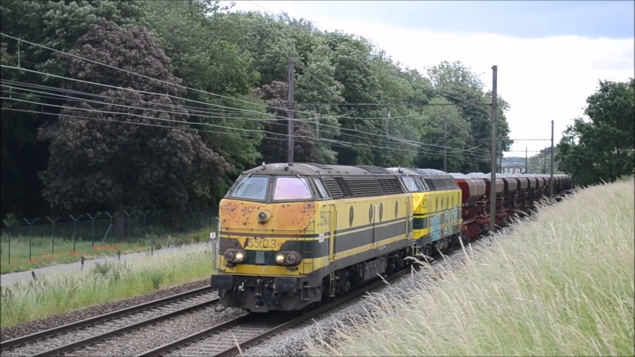 TUC-Rail 5503 + 6331 met ballasttrein - YouTube