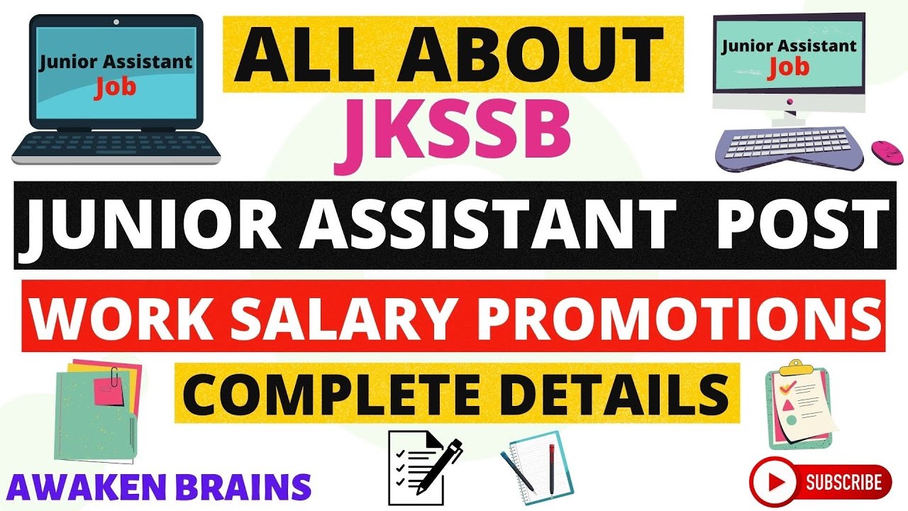 JKSSB JUNIOR ASSISTANT JOB||JR.ASSISTANT WORK SALARY PROMOTIONS ...