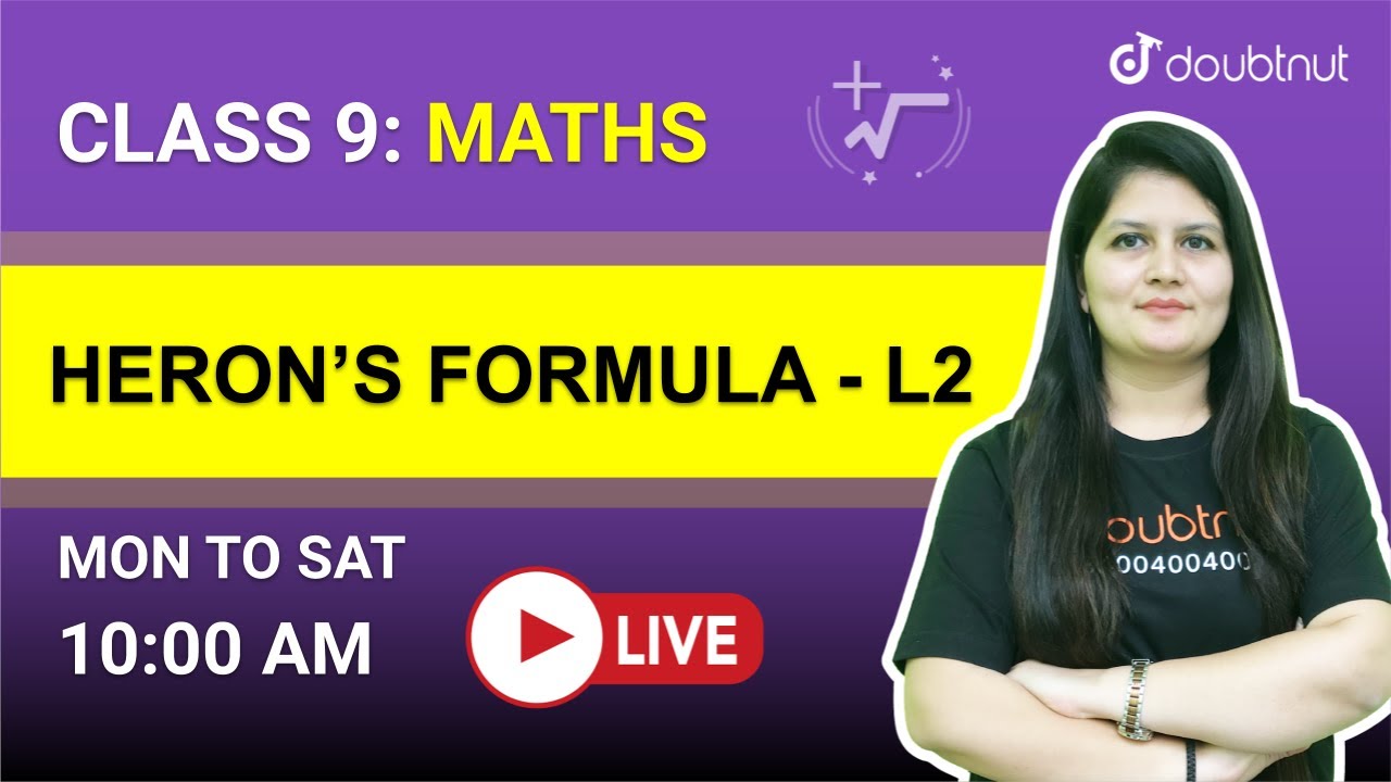 herons-formula-class-9-ncert-maths-10-am-class-by-abha-ma-am-l2