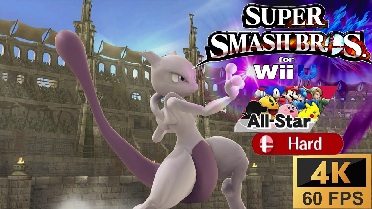Super Smash Bros. Wii U All Star Mode on Hard with Mewtwo [4K 60FS ...