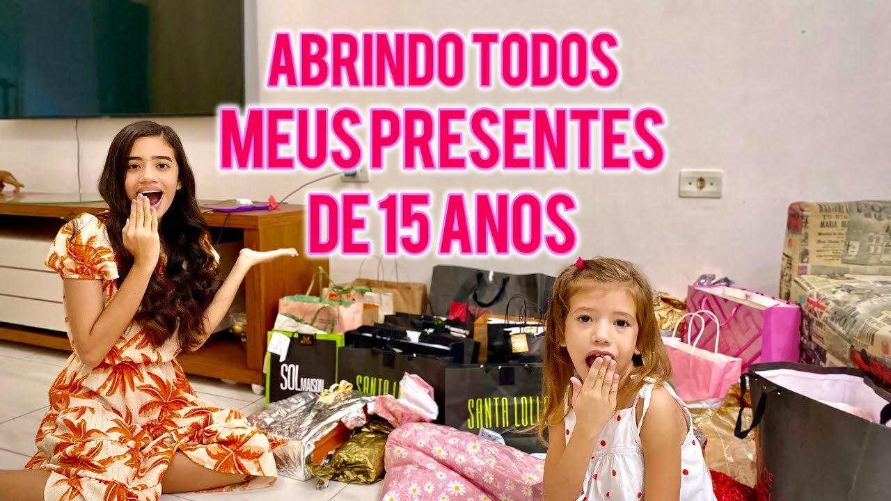 ABRINDO TODOS OS MEUS PRESENTES DE 15 ANOS | JÚLIA ESTER 💜 🥹🎉🎁 - YouTube