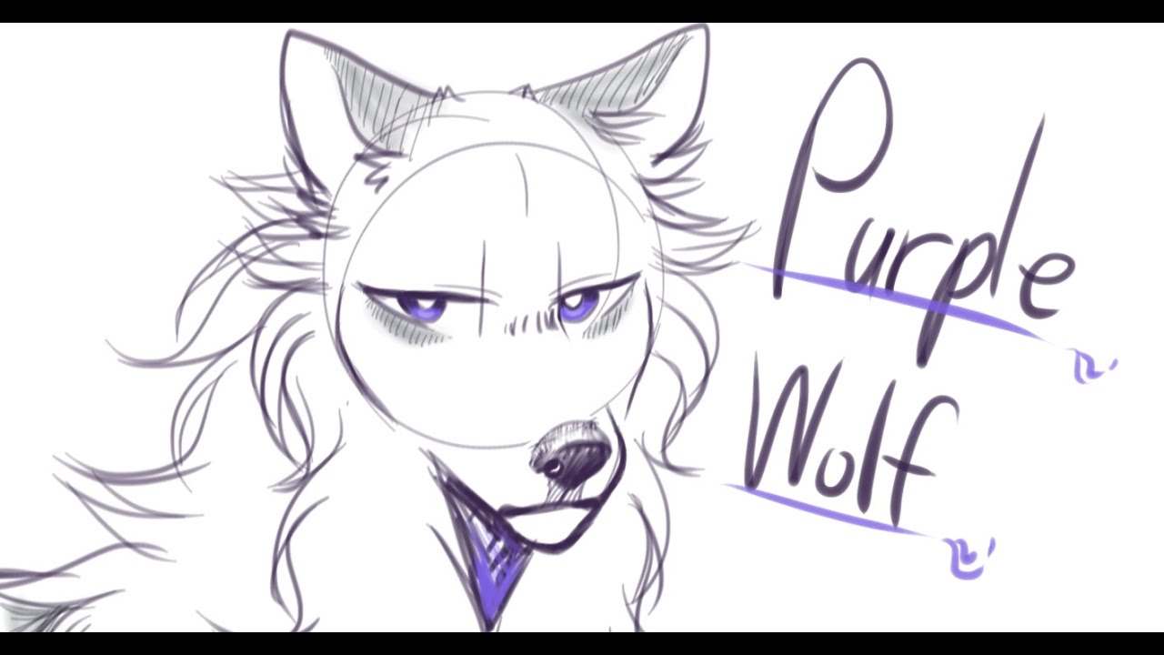 [SpeedDraw] Purple Wolf Sketch - YouTube