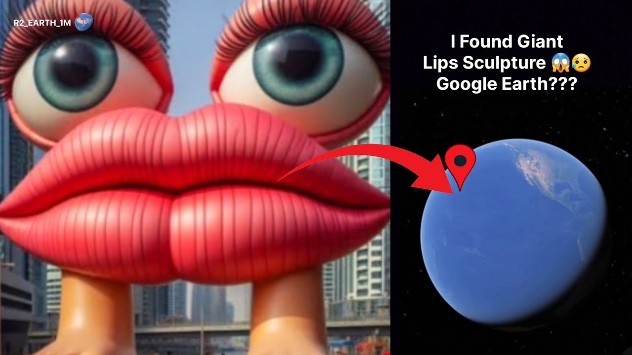 I Found Giant lips sculpture on google maps and google earth! - YouTube