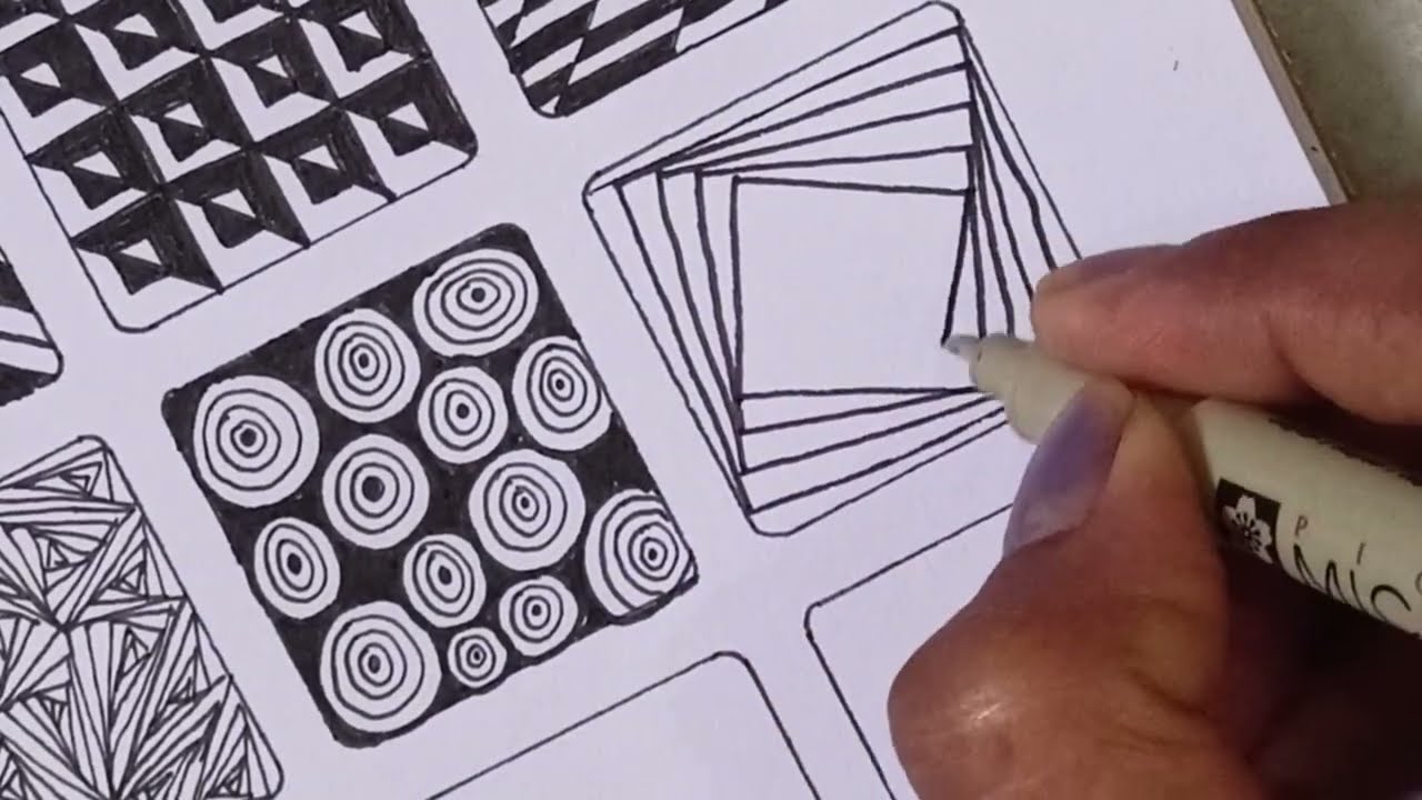 Easy 20 Zentangle Patterns For Beginners Youtube Free