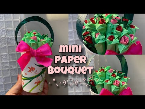 EASY MINI PAPER BOUQUET ( Tutorial ) - YouTube