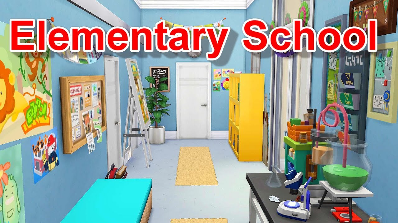ELEMENTARY SCHOOL 😊 Sims 4 no CC Speed Build - YouTube