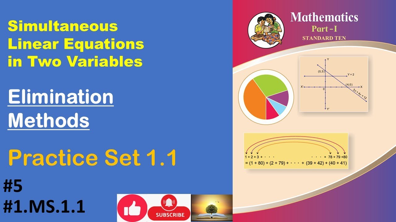 #1 MS 1 1 Practice Set 1.1 Simultaneous Linear Equations in Two Variable Elimination Method ...