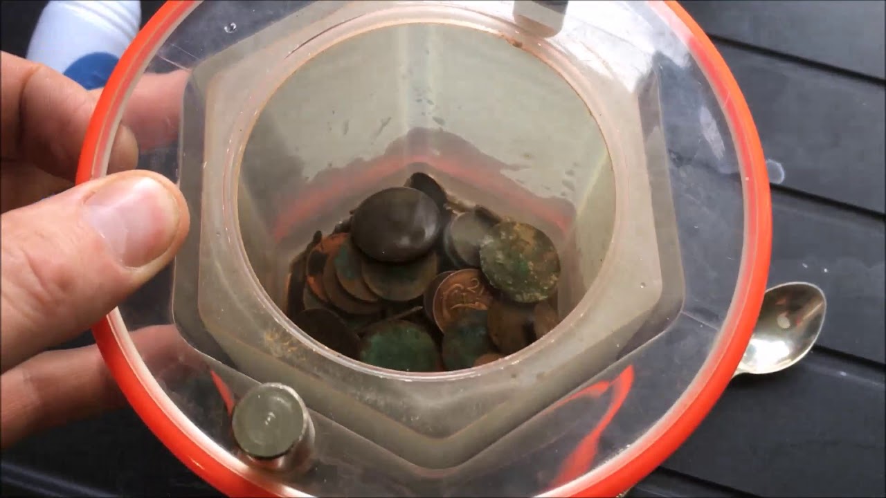 coin tumbling metal detecting, coins ,copper coins - YouTube