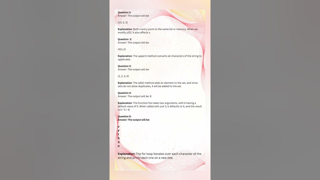 Python quiz answers - YouTube