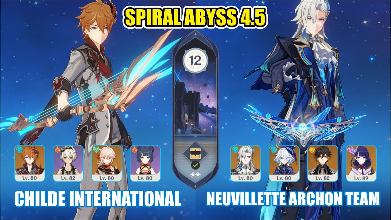 C0 Childe International & C1 Neuvillette Archon Team - Spiral Abyss 4.5 ...