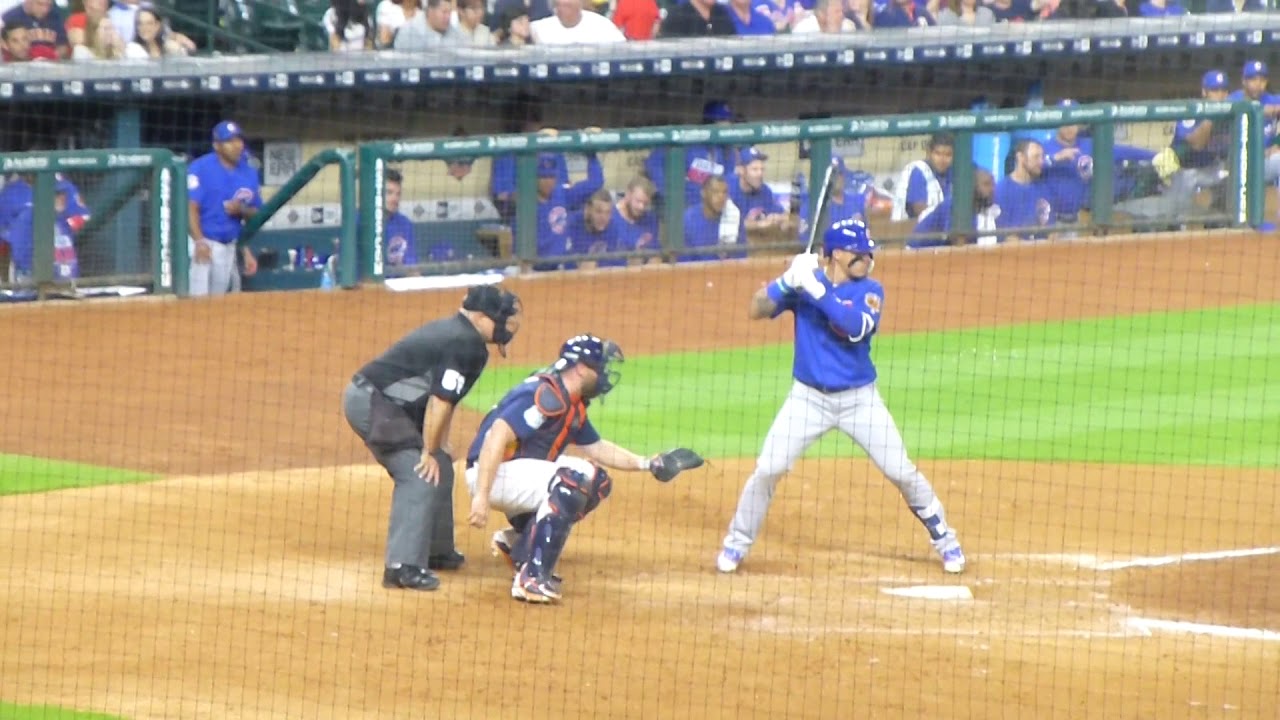 Javier Baez at bat...Cubs vs. Astros...3/30/17 - YouTube
