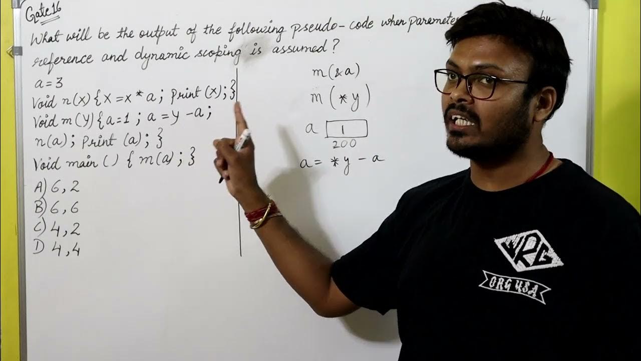 GATE 2016 Question on Dynamic Scoping and Pass By Reference Solved || GATE PYQ || GATE CS/IT ...
