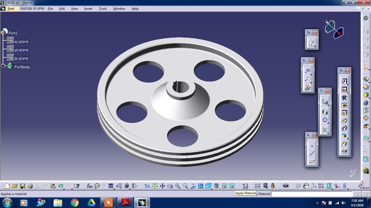 #CATIA V5 #REVOLVE TUTORIAL #FRECTION WHEEL - YouTube