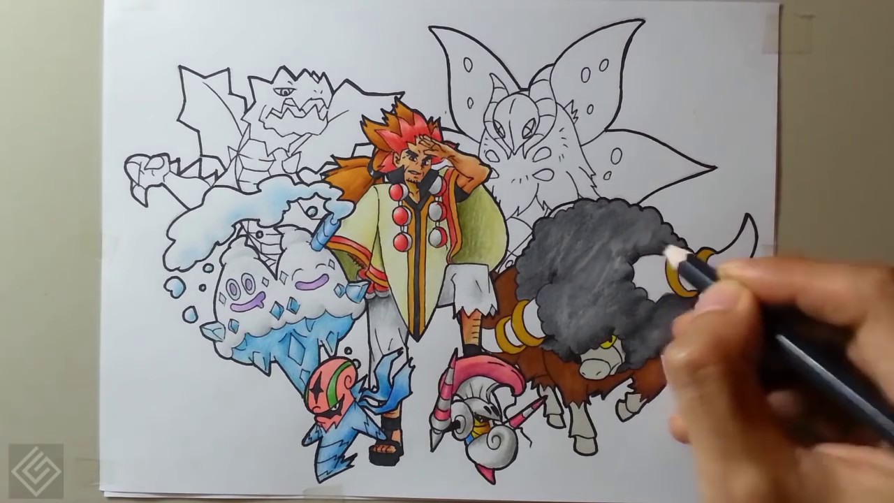Champion Alder (Unova Pokemon League) - Speed Drawing | Labyrinth Draw ...