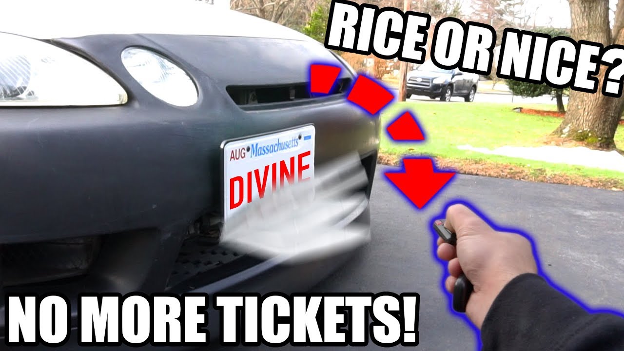 RICER RETRACTABLE License Plate Install! Is it RICE or COOL? - YouTube