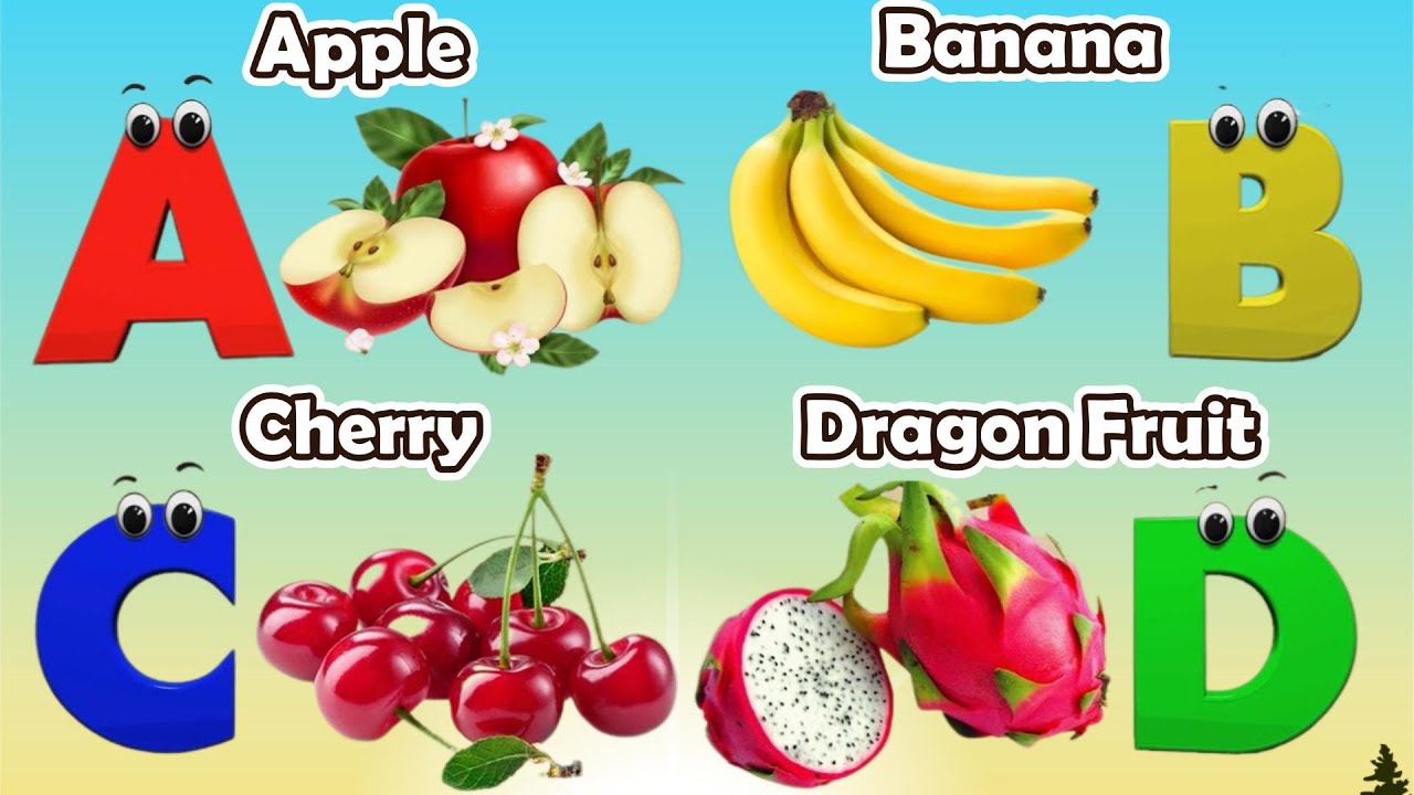Fruits Alphabet song for Children | Fruit ABC Song | Phonics for Kids ...