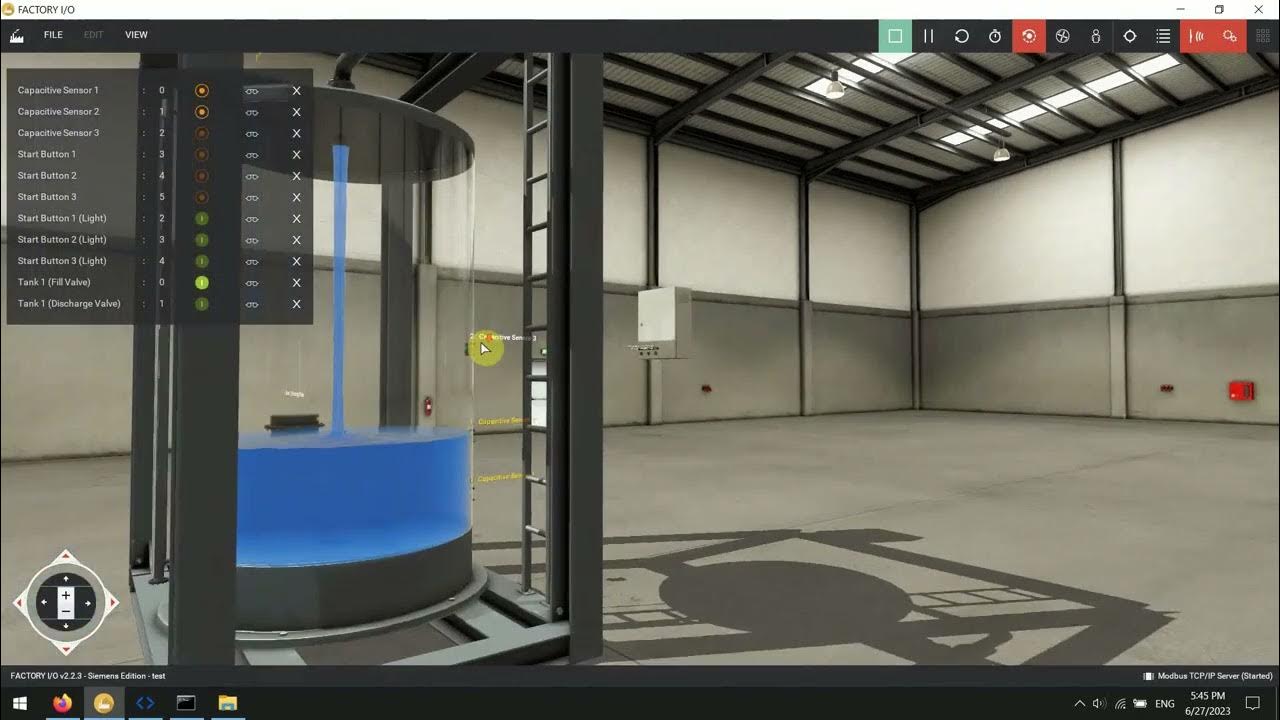 Controlling Water Tank Level Using Plc Openplc Factory Io Youtube