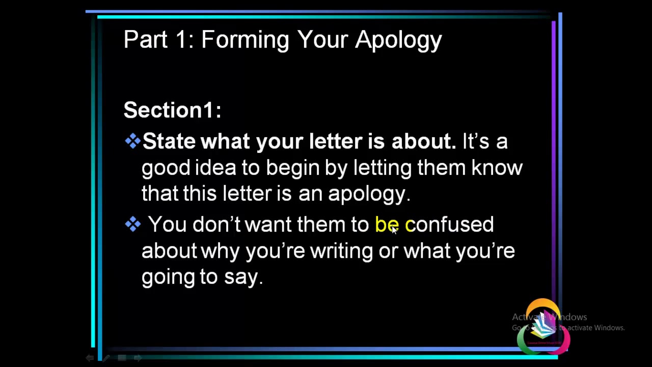 Report Writing apology letter 1 - YouTube