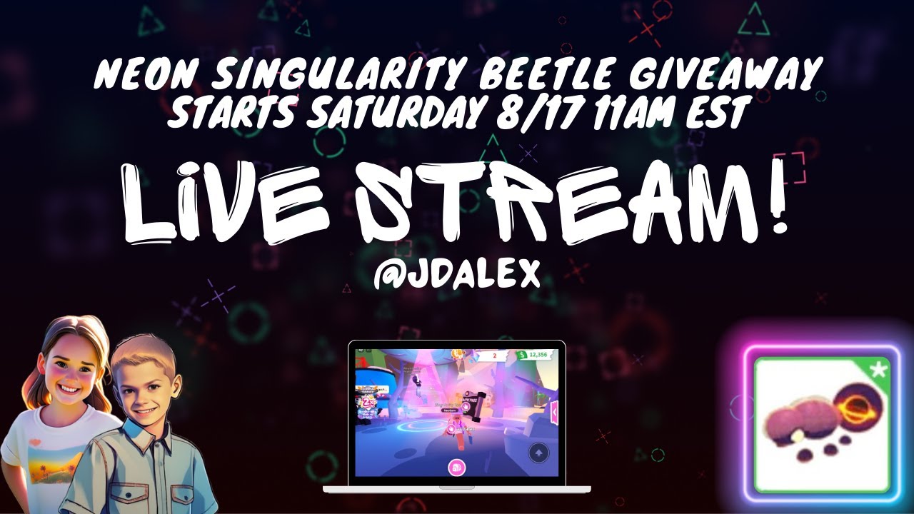 Live Giving away Neon Singularity Beetle in Adopt me & Playing Dress to ...