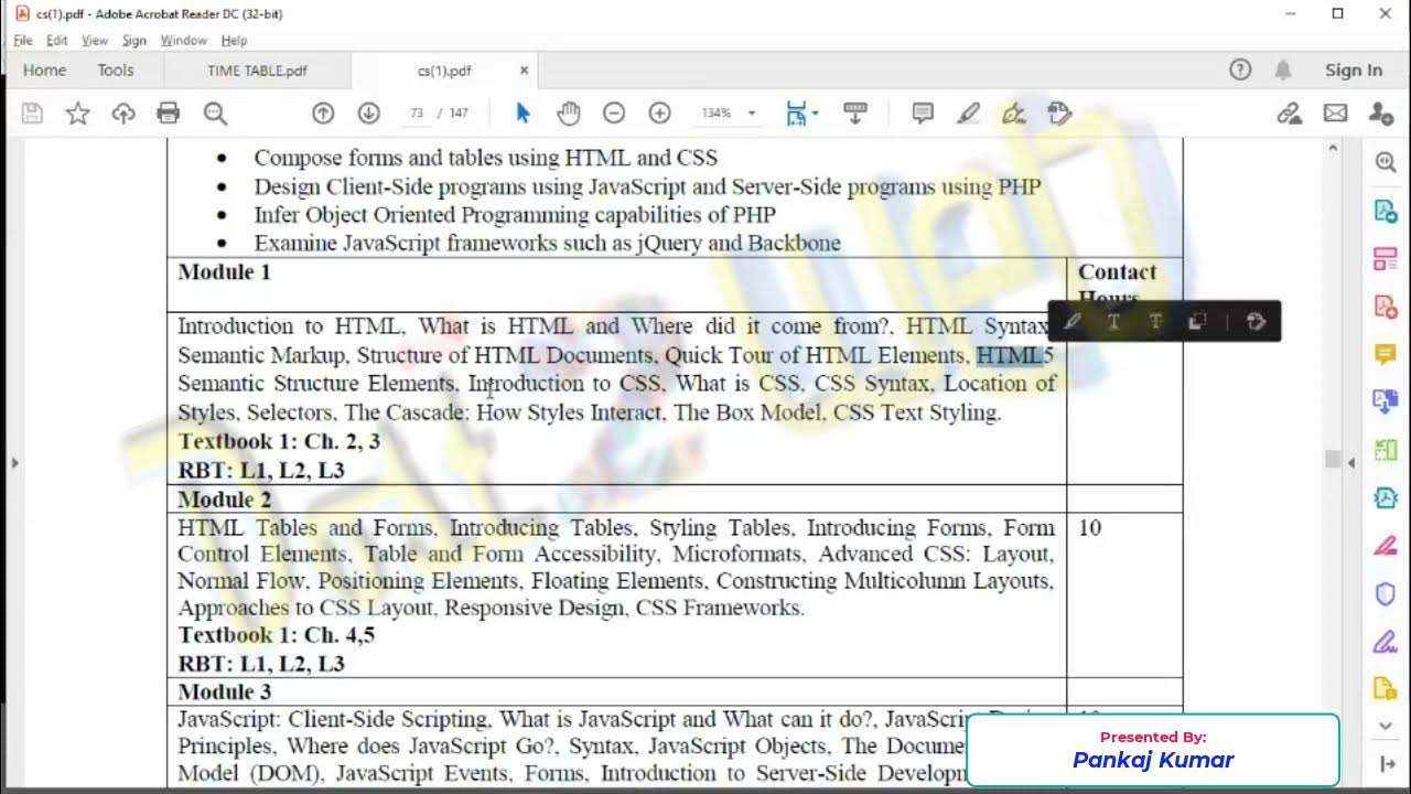 Web Technology and Its Application | 18CS63 Syllabus Introduction | CSE | IT | VTU - YouTube