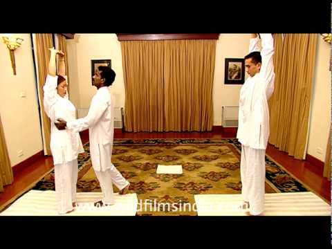 Yoga stretching exercise session in India - YouTube