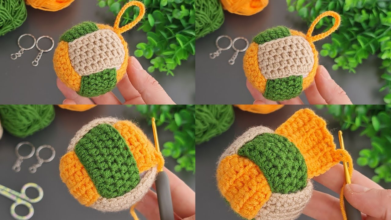 VERY NICE IDEA !😍Easy Crochet Ball Keychain for Beginners | Fast and ...