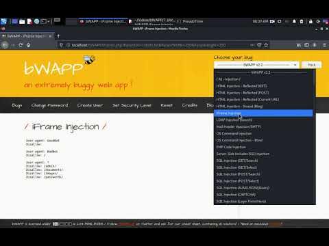 bWAPP iFrame Injection Low Security Level - YouTube