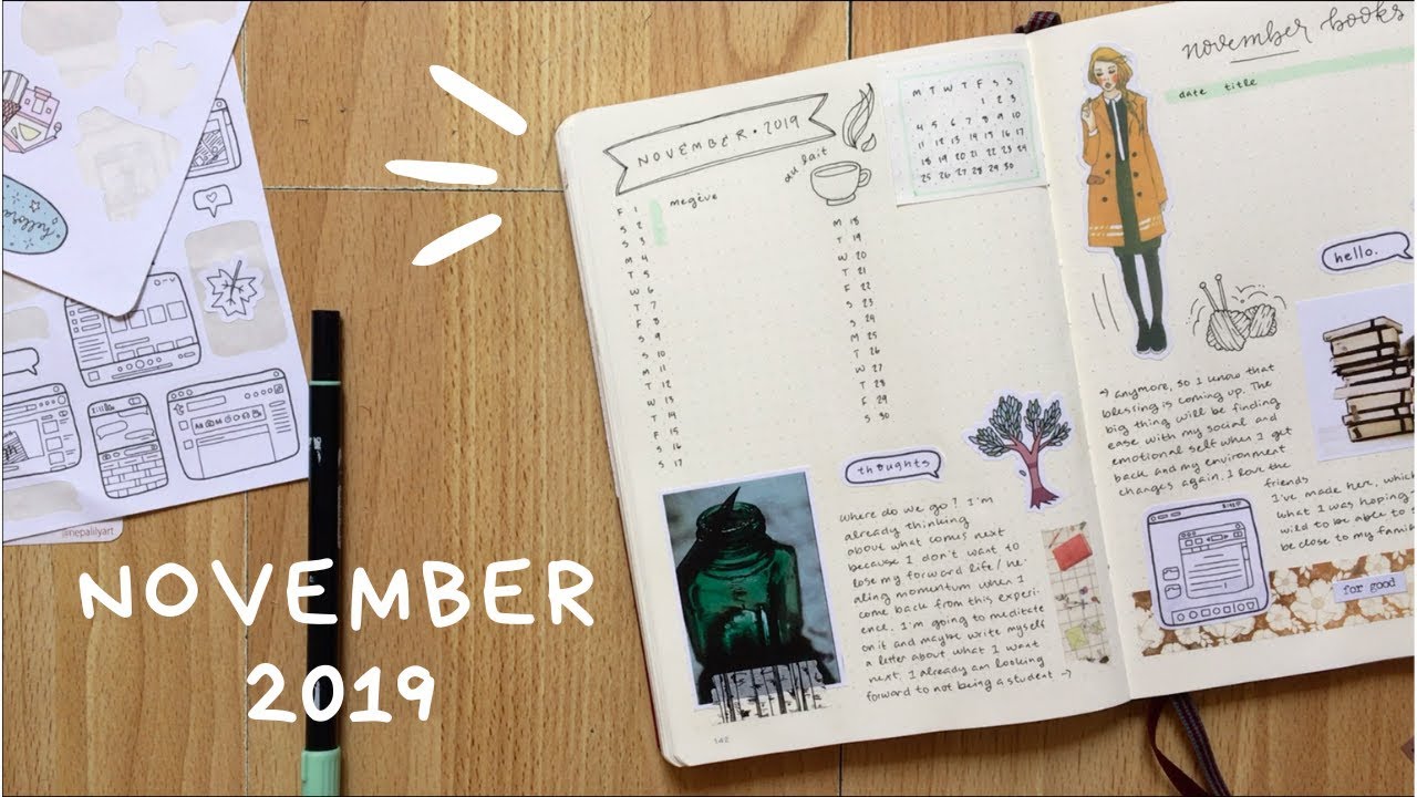 november 2019 // bullet journal setup - YouTube