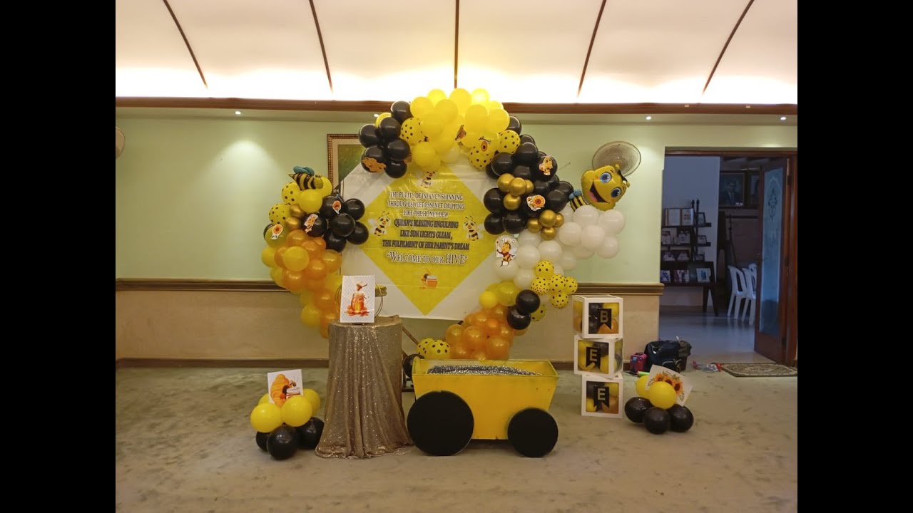 HONEY BEE THEME | NAMING CEREMONY | CRADLE CEREMONY | PARTY DECORATION ...