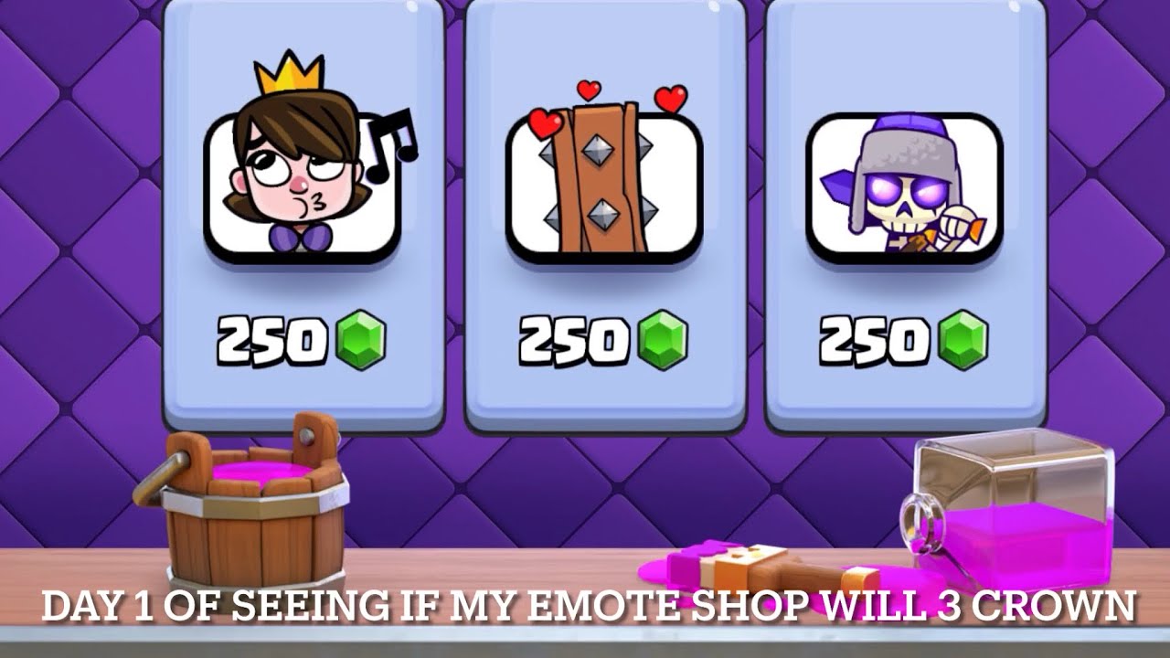 Day 1 of seeing if my emote shop will 3 crown - YouTube