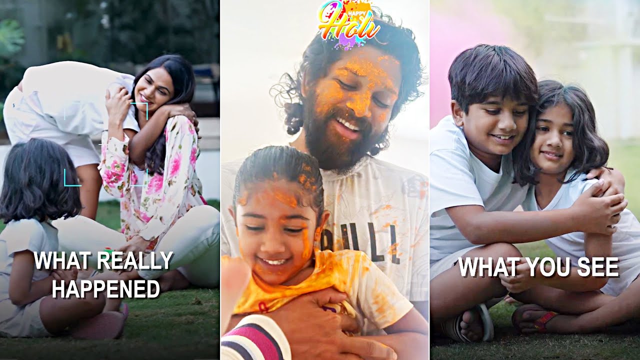 Allu Arjun Celebrates Holi With His Family | Allu Sneha Reddy | All ...