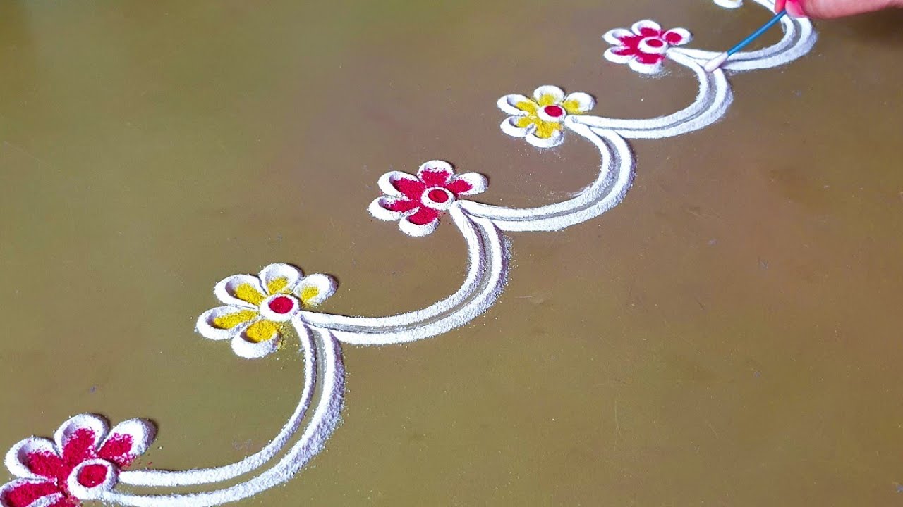 3 Border Rangoli Designs. White Border Rangoli. Border Rangoli. Kolam ...