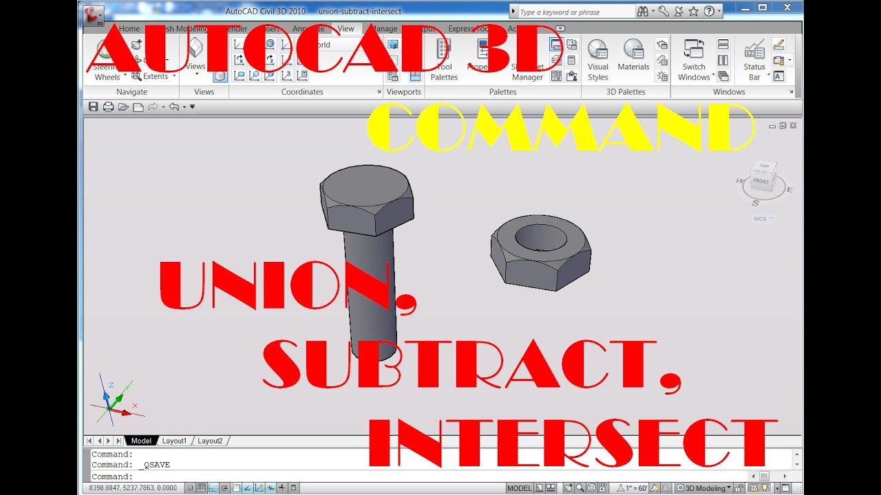 AutoCAD 3D Using COMMAND UNION SUBTRACT INTERSECT Autocad YouTube autocad-3d-using-command-union-subtract-intersect-autocad-youtube