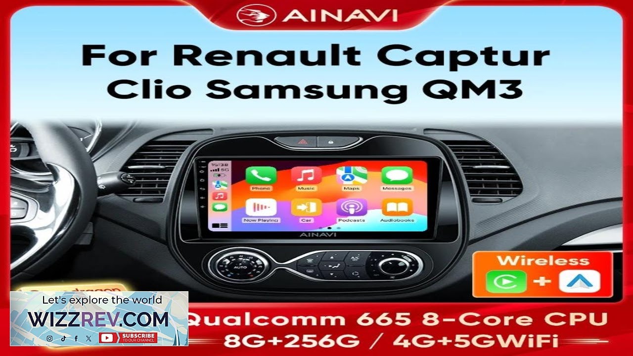 Ainavi Car Radio For Renault Kaptur Captur Clio Samsung QM3 2013 2014 Review - YouTube