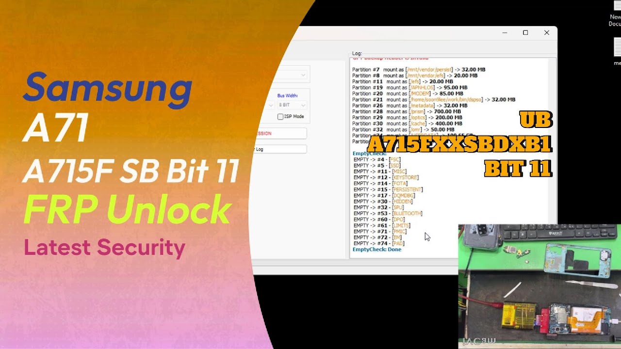 Samsung A71 A715F A715FXXSBDXB1 Frp Unlock Done By Isp UFS ISP Adapter ...