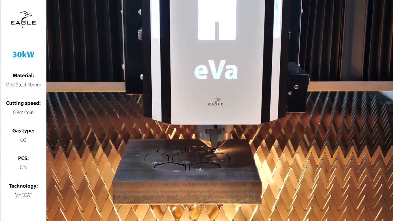 30kW mild steel cutting | MyECAT Technology | EAGLE LASERS - YouTube