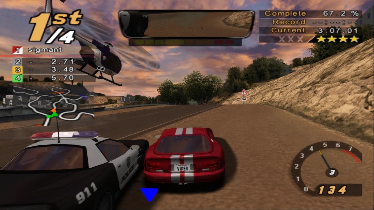 Need for Speed Hot Pursuit 2 (PS2) - HP Mode (Racer) / Mediterranean ...