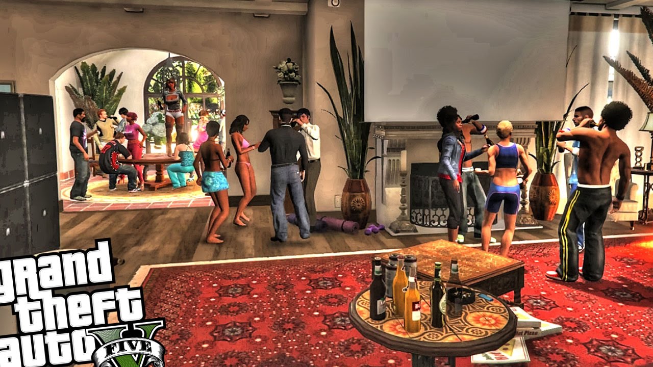 Michael's Epic House Party - GTA 5 MOD - YouTube