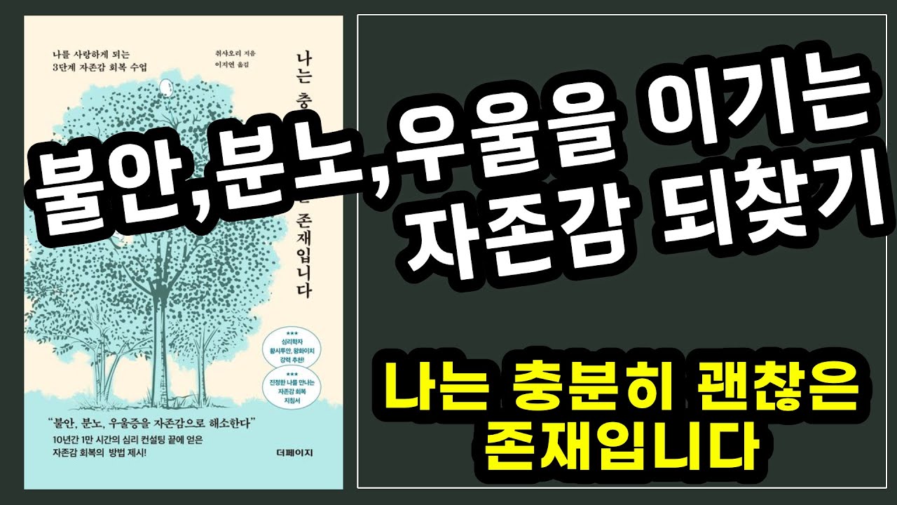 불안과 우울을 이기는 자존감 되찾기 나는 충분히 괜찮은 존재입니다 자기계발 베스트셀러 6분 요약 책 베스트셀러 책요약